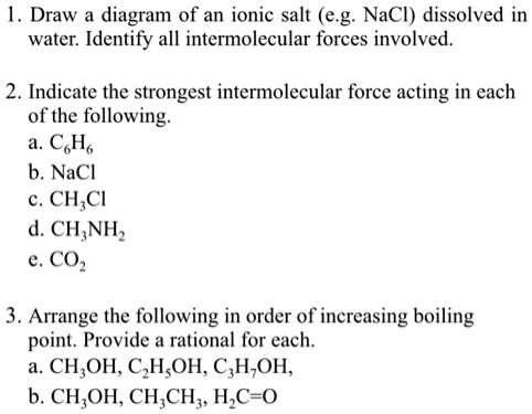 SOLVED: 1. Draw a diagram of an ionic salt (e.g. NaCl) dissolved in ...
