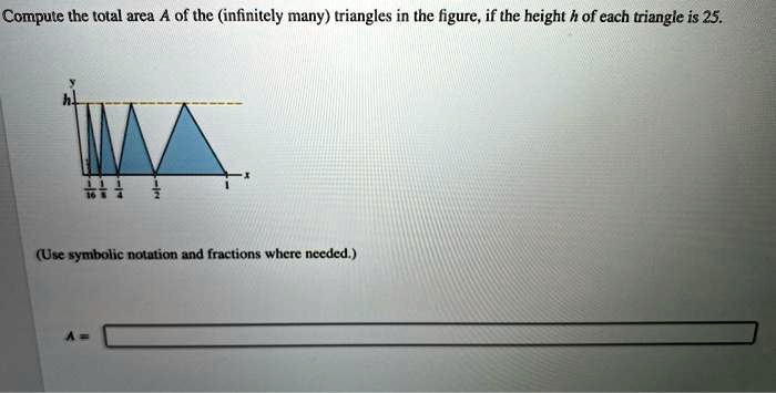 SOLVED: Compute the total area A of the infinitely many triangles in ...