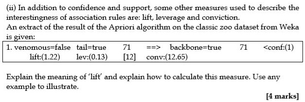 SOLVED: (ii) In addition to confidence and support, some other measures ...