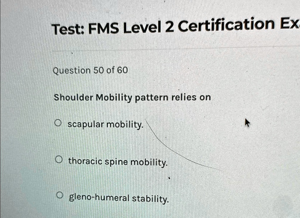 [GET ANSWER] Test: FMS Level 2 Certification Ex. Question 50 of 60 ...