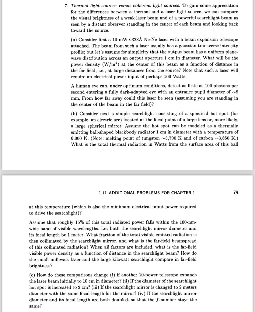 thermal light sources versus coherent light sources to gain some ...