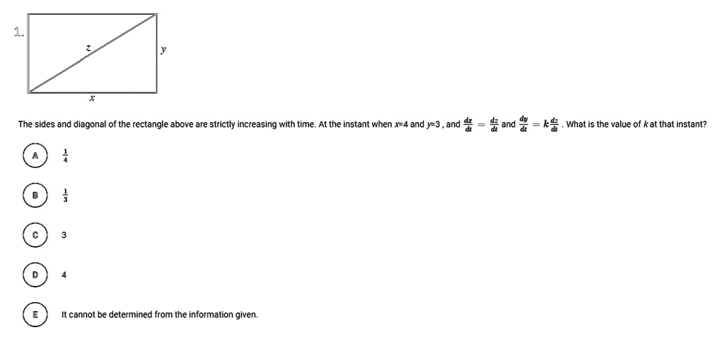 the sides ad diagonal of the rectangle above are strictly increasing ...