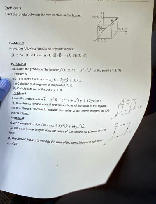 SOLVED: Texts: Problem 1: Find the angle between the two vectors in the ... SOLVED: Texts: Problem 1: Find the angle between the two vectors in the ...