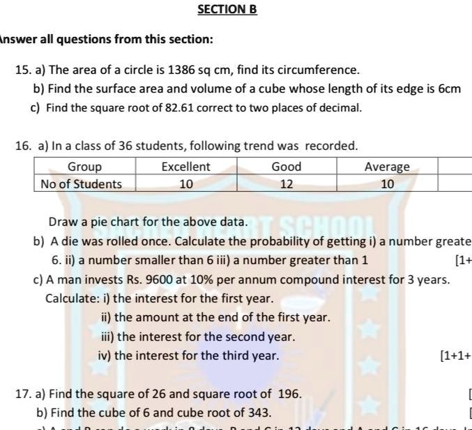 SOLVED: Draw a pie chart for the following