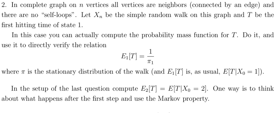 SOLVED: In complete graph on n vertices all vertices are neighbors (connected by all edge) and ...