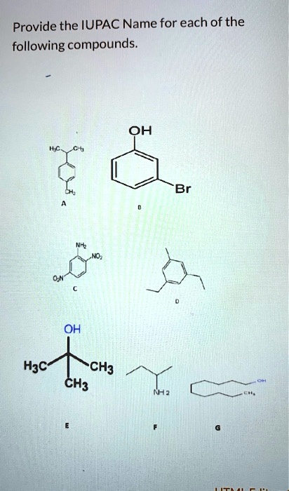 SOLVED: Provide the IUPAC Name for each of the following compounds OH OH H3c 'CH3 CH3