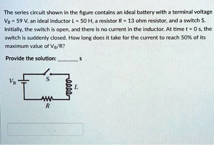 SOLVED: The series circuit shown in the figure contains an ideal battery with a terminal voltage ...