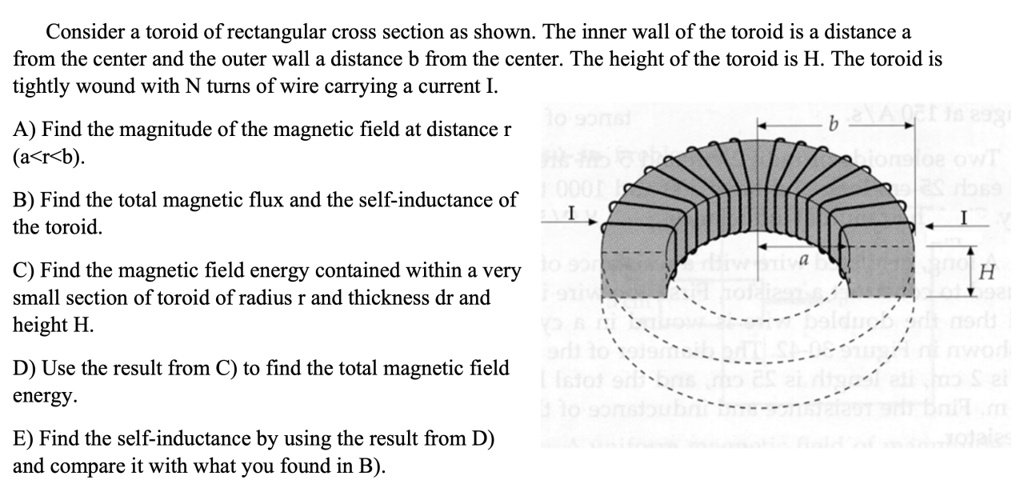 SOLVED:Consider a toroid of rectangular cross section as shown: The inner wall of the toroid is ...