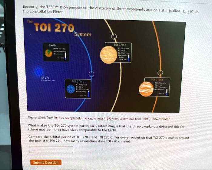 recently lhe tess mission announced the discoverv hree the ...