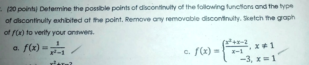 Solved Determine The Possible Points Of Discontinuity Of The Following