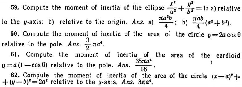 SOLVED:59. Compute the moment of inertia of the ellipse a + =l: a ...