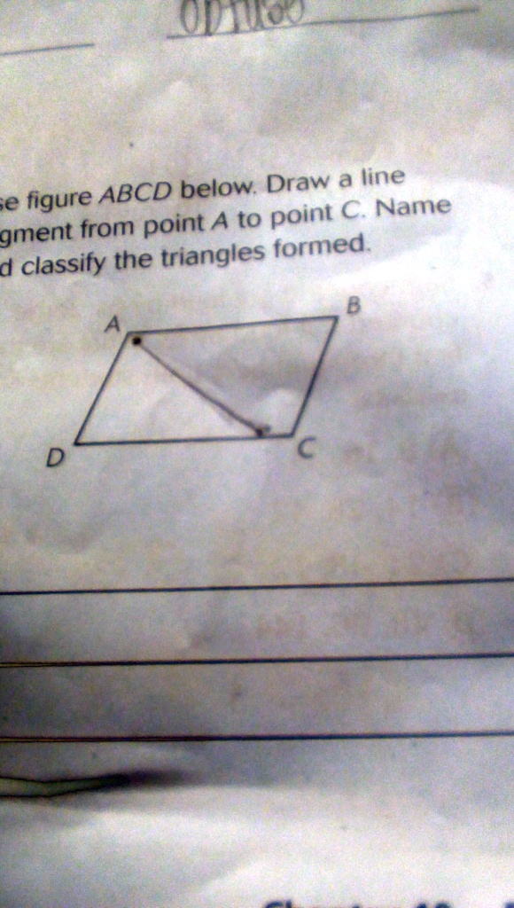 SOLVED: Use figure ABCD below to draw a line segment from point A to ... SOLVED: Use figure ABCD below to draw a line segment from point A to ...
