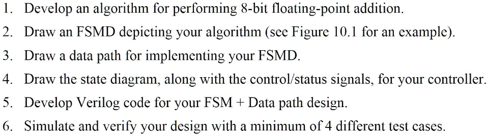 SOLVED: Develop an algorithm for performing 8-bit floating-point ...