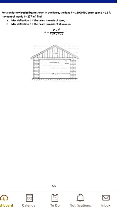 SOLVED: For a uniformly loaded beam shown in the figure, the load P ...