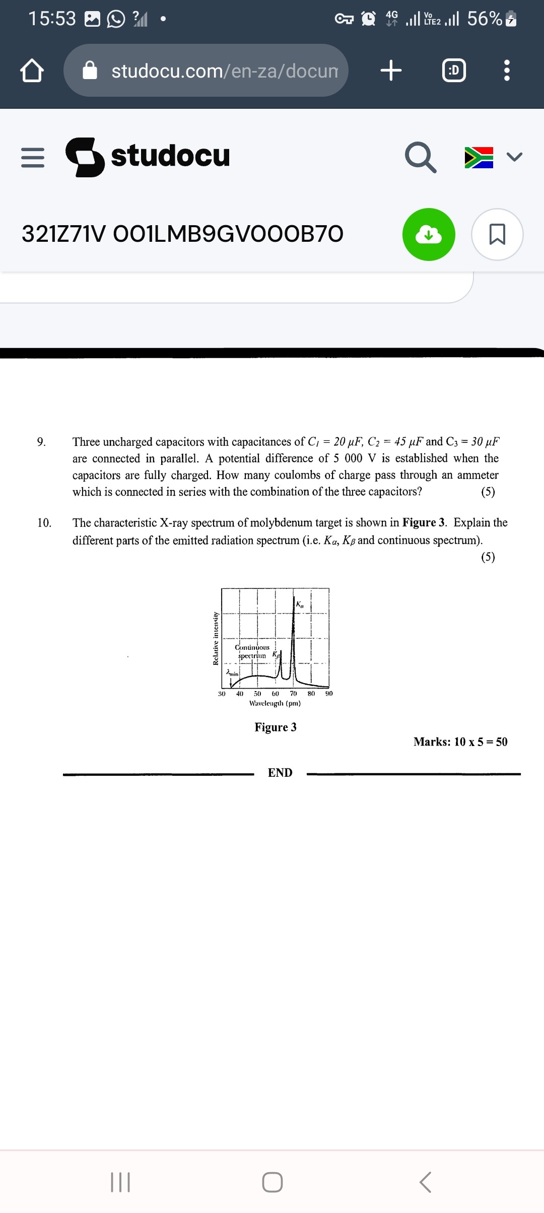 - studocu.com/en-za/docun = studoeu 321Z71V OO1LMB9GVO0OB70 9. Three uncharged capacitors with ...