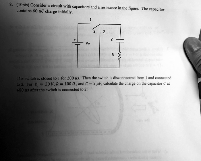 SOLVED: (1Opts) Consider a circuit with capacitors and resistance in ... SOLVED: (1Opts) Consider a circuit with capacitors and resistance in ...