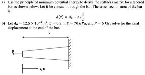 use the principle of minimum potential energy derive the stiffness ...
