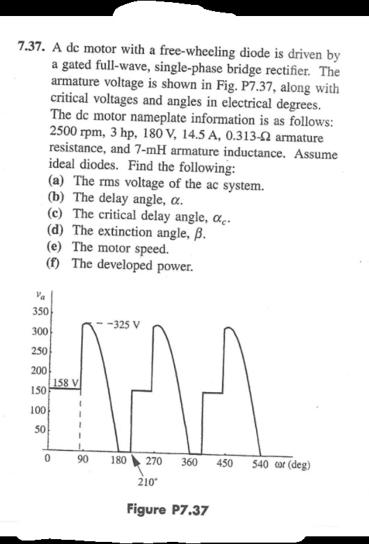 SOLVED: 7.37. A DC motor with a freewheeling diode is driven by a gated ...
