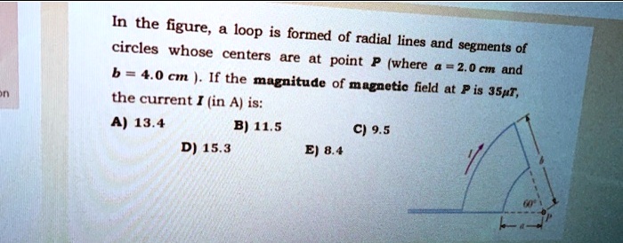 SOLVED: In the figure, a loop is formed of radial circles whose lines and segments of centers ...