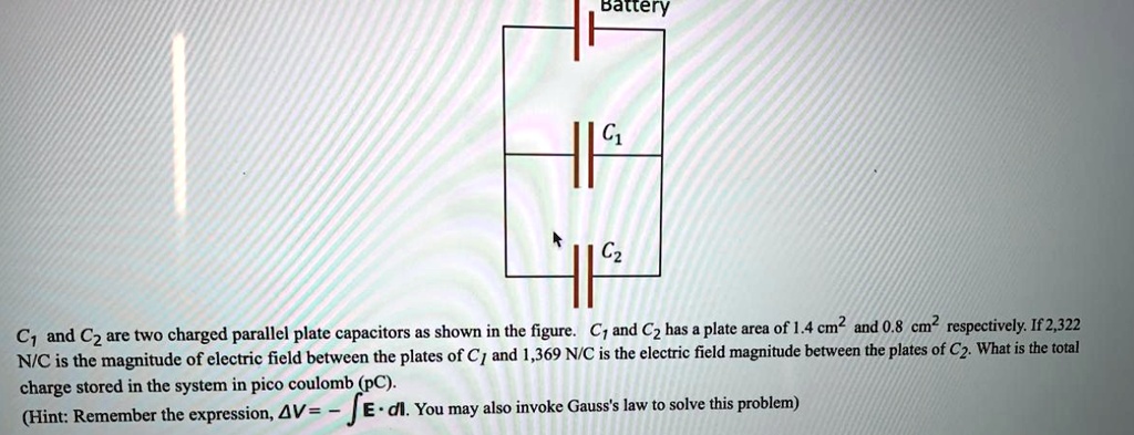 battery c1 and cz are two charged parallel plate capacitors as shown in ...