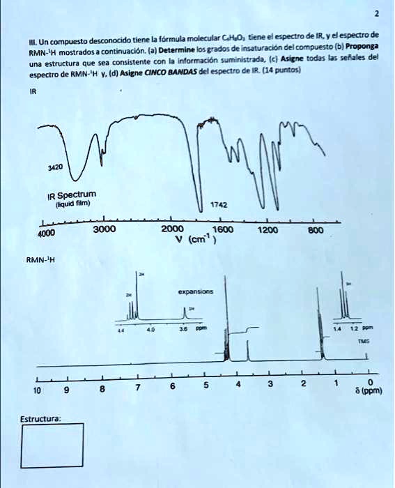 SOLVED: QUESTION: An unknown compound has the molecular formula C4H8O3 ...