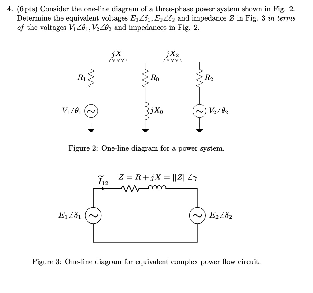 4. (6 pts) Consider the one-line diagram of a three-phase...