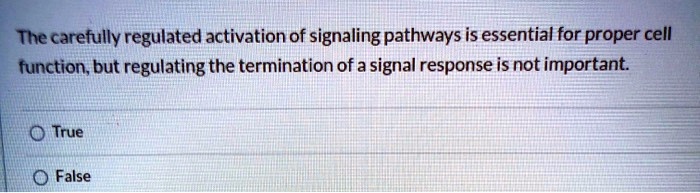 SOLVED: The carefully regulated activation of signaling pathways is essential for proper cell ...