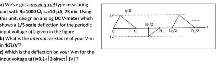 SOLVED: We've got a moving-coil type measuring unit with R=1000 Î©, im ...