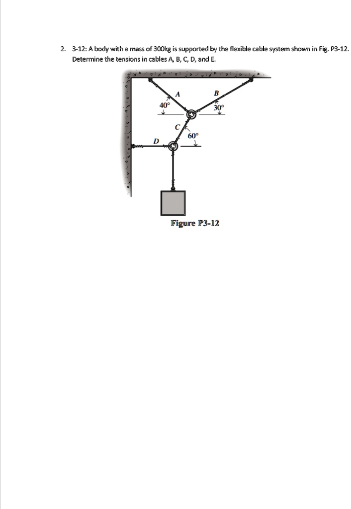 [GET ANSWER] 2. 3-12: A body with a mass of 300kg is supported by the ...