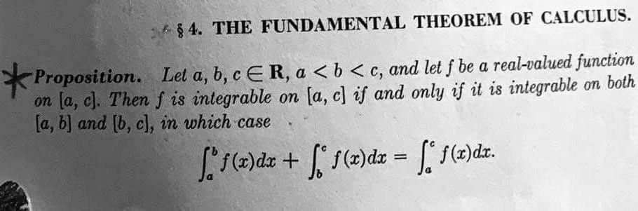 SOLVED:84. THE FUNDAMENTAL THEOREM OF CALCULUS Proposition: Lel @,b,c â ...
