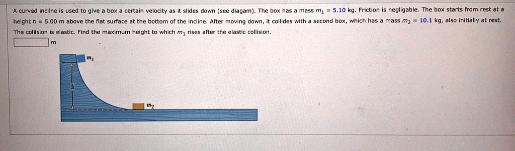 SOLVED: A curved incline used to give a box a certain velocity as it ...