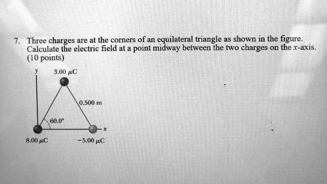 three charges are at the corers of an cquilateral triangle as shown in ...