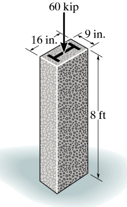 SOLVED: The A-36 steel column, having a cross-sectional area of is ...