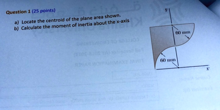 SOLVED: Question (25 points): Centroid of the plane area shown a) Locate the centroid about the ...