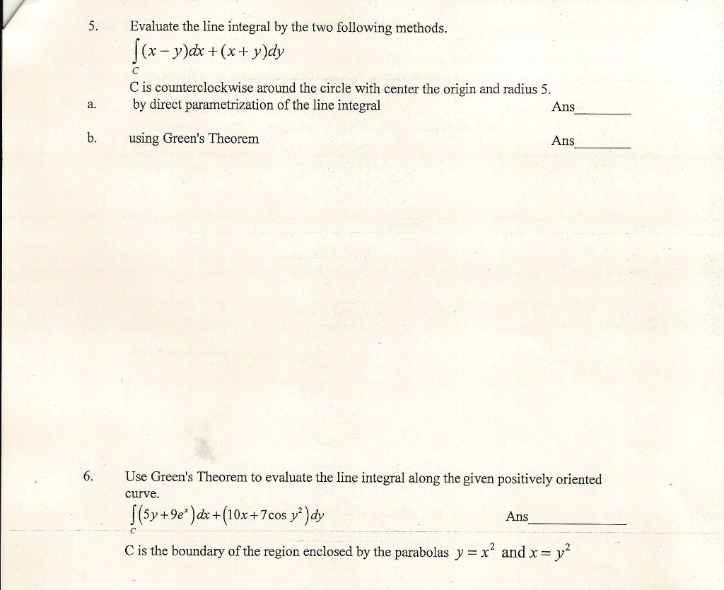 SOLVED: Evaluate the line integral by the two following methods Jkx - y)dx +(x+y)dy C is ...