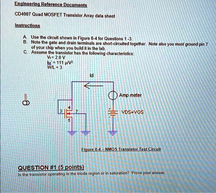 Engineering Reference Documents CD4007 Quad MOSFET Transistor Array ...