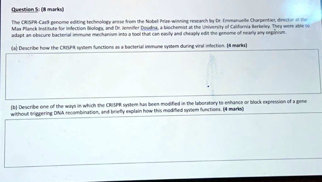 question58marks the crispr cas9 genome editing technology arose from ...