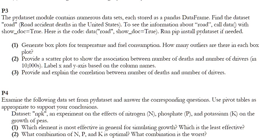SOLVED: Can someone please do P3 and P4 Using Python code please ASAP ...