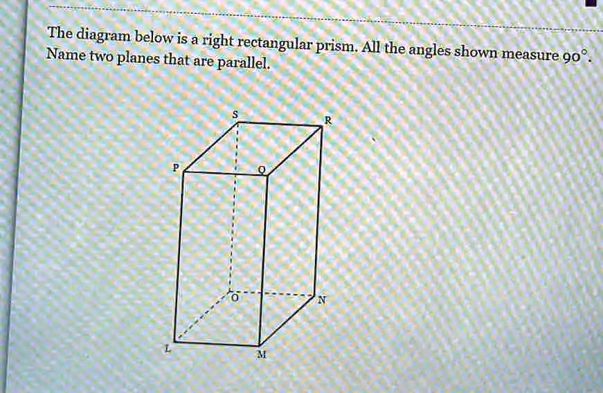 SOLVED: The diagram below is a right rectangular prism: All the Name ...