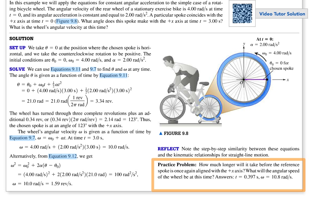 SOLVED:In this example we Will apply [he equations for constant angular acceleration tO the ...