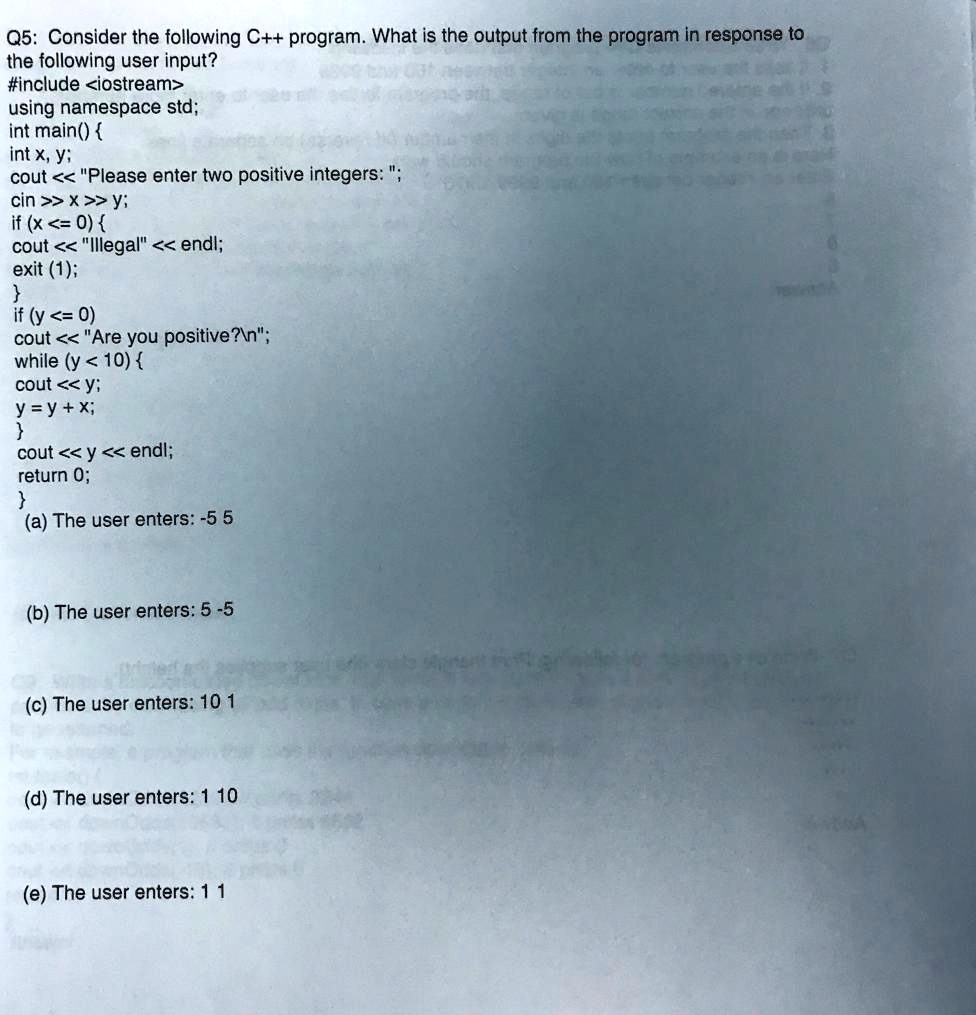 Solved Q5 Consider The Following C Program What Is The Output From The Program In Response