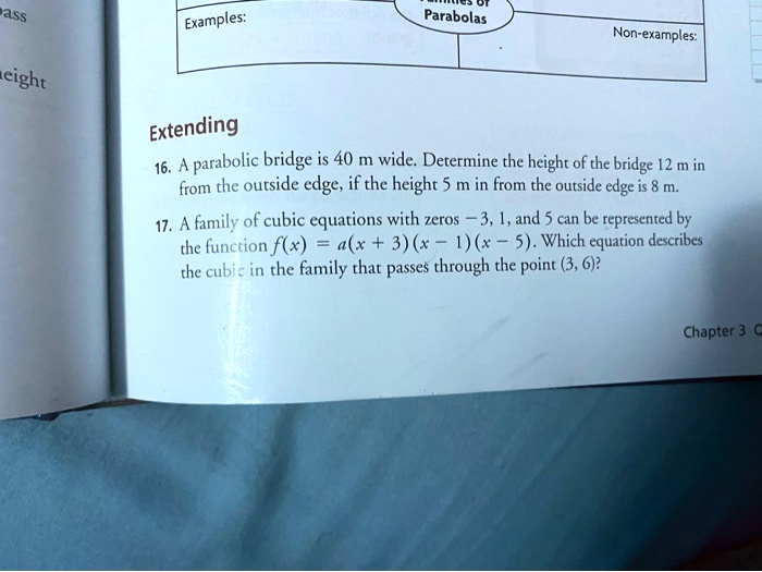Extending 16. A parabolic bridge is 40 m wide. Determine the height of ...