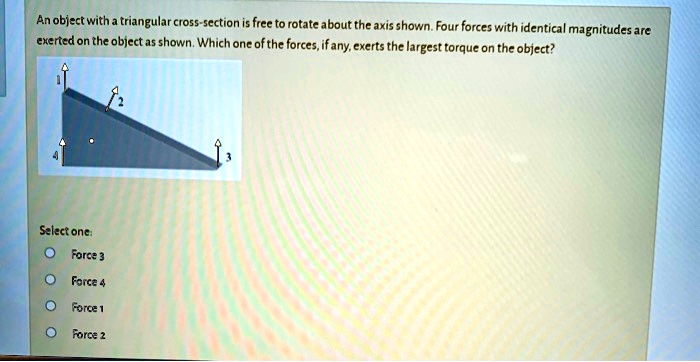 SOLVED: An object with a triangular cross-section is free to rotate ...