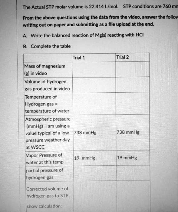SOLVED: The actual STP molar volume is 22.414 L/mol. STP conditions are ...