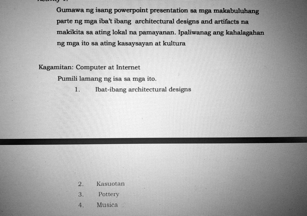 help pls helps pls help gumawa ng isang powerpoint presentation 8a mga ...