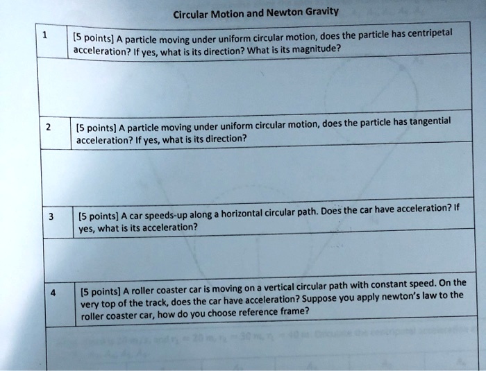 SOLVED:Circular Motion and Newton Gravity [5 points] particle moving under uniform circular ...