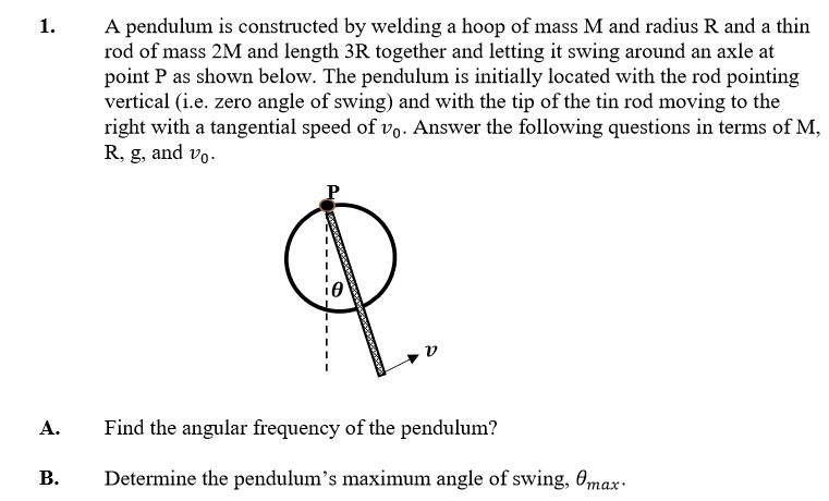 SOLVED: A pendulum is constructed by welding a hoop of mass M and ...