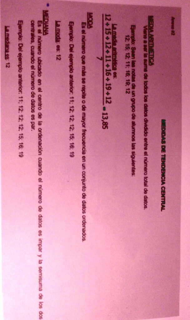 medidas de tendencia central media aritmetica viene a ser la suma de ...