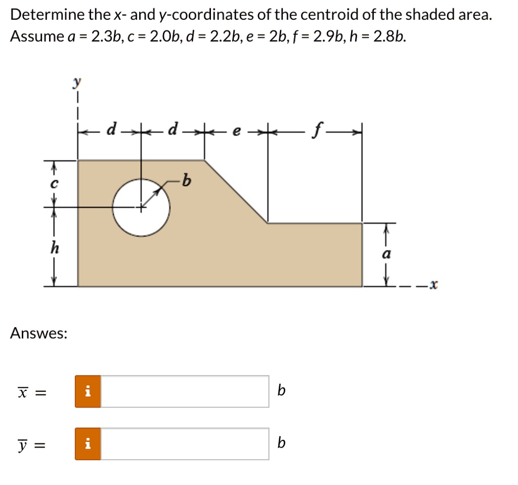 SOLVED: Determine the x - and y-coordinates of the centroid of the ...