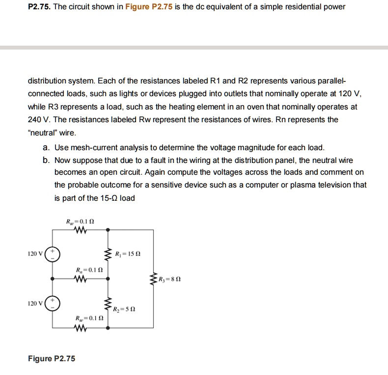 P2.75. The circuit shown in Figure P2.75 is the dc equivalent of a ...
